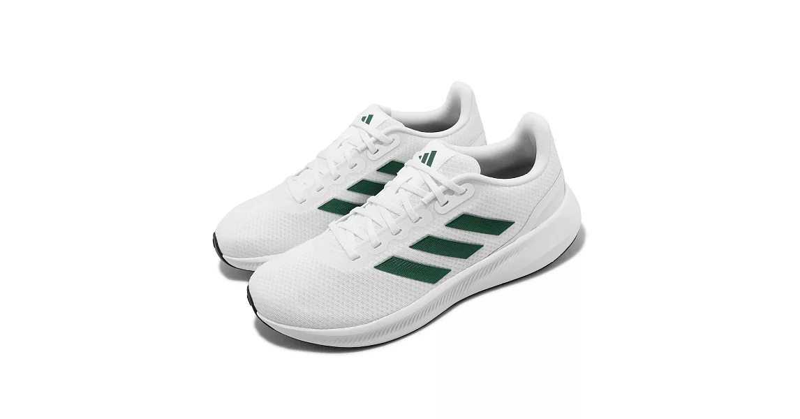 博客來-adidas 慢跑鞋 Runfalcon 3.0 男鞋 白 綠 緩震 運動鞋 基本款 愛迪達 ID2293