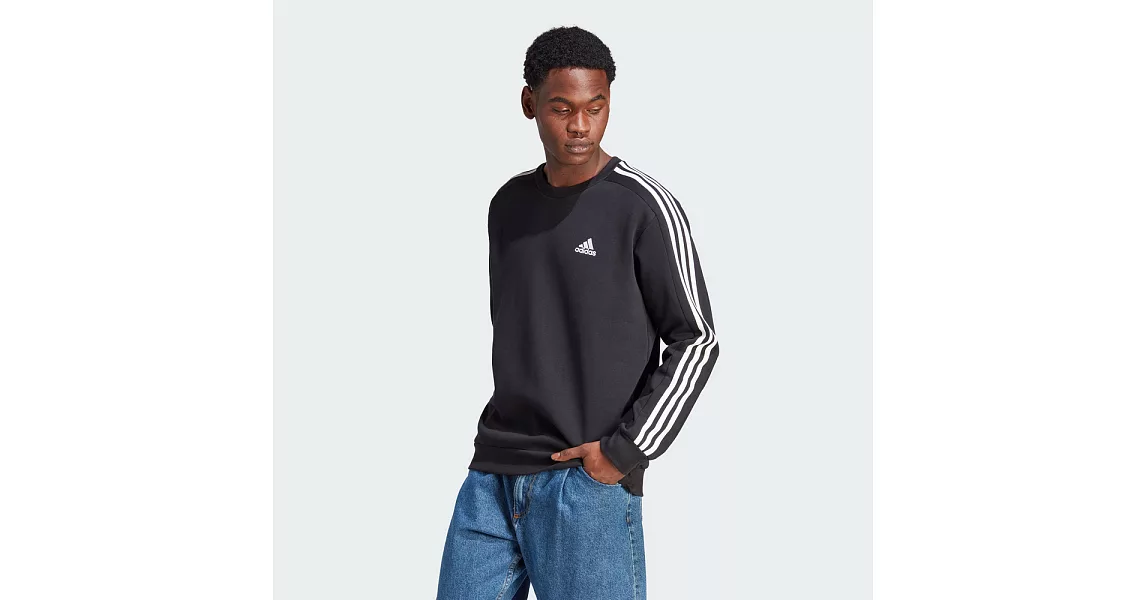 博客來-ADIDAS M 3S FL SWT 男圓領套頭衫-黑-IB4027 XL 黑色