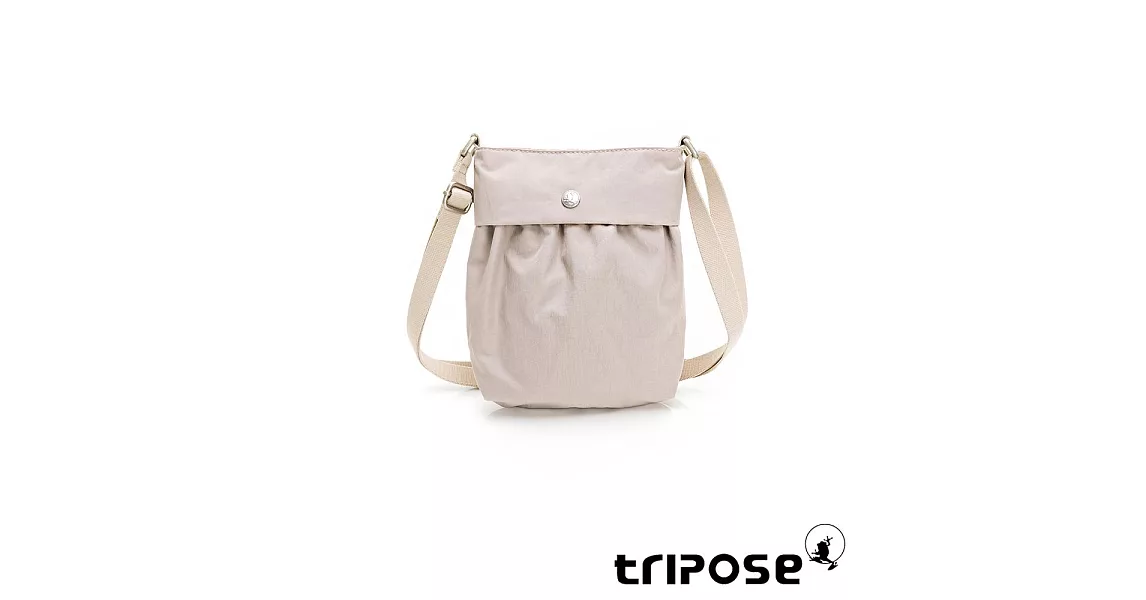 博客來-tripose DIAZ微皺尼龍輕量抓皺方型斜背包 沙漠灰