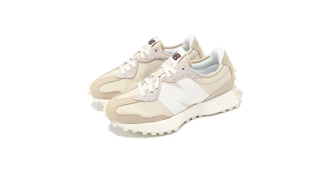 博客來-New Balance 休閒鞋 327 男鞋 女鞋 米白 白 麂皮 帆布 抓地 復古 情侶鞋 NB MS327DA-D