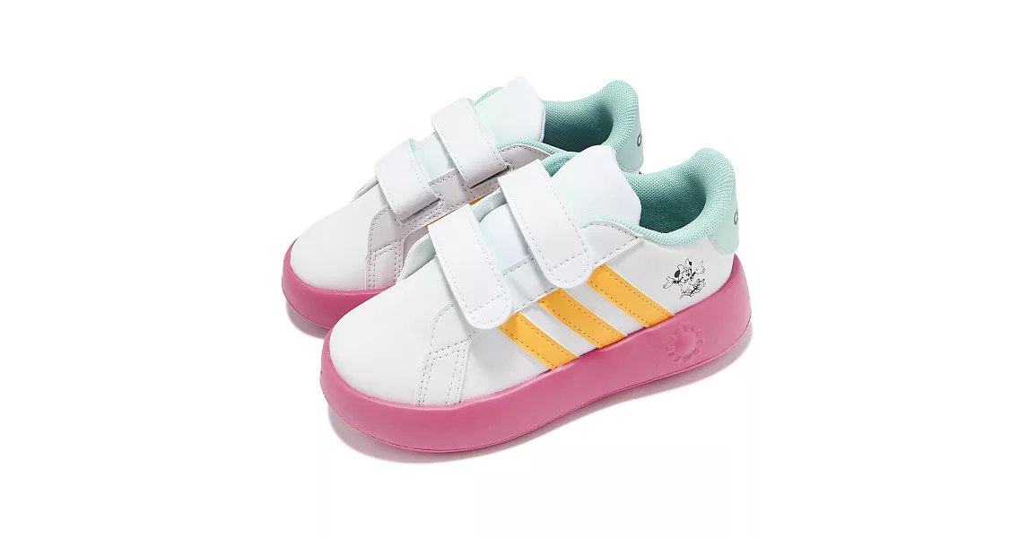 博客來-adidas x Disney 休閒鞋 Grand Court Minnie CF I 小童 米妮 小朋友 聯名 ID8018