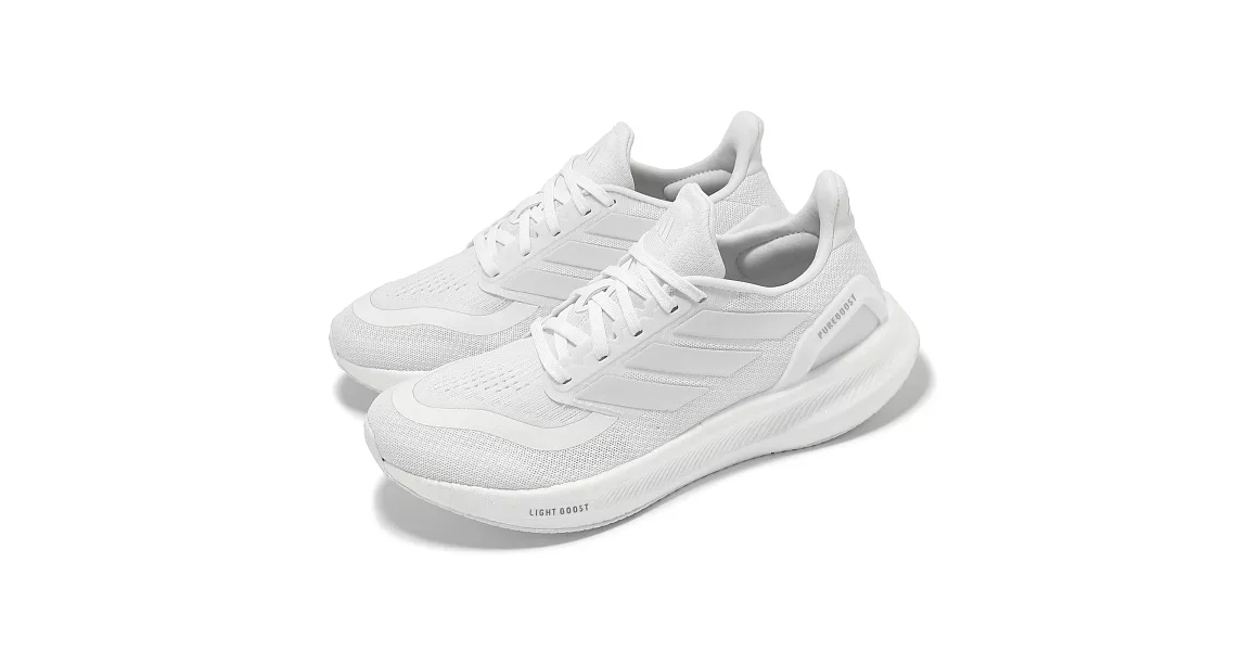 博客來-adidas 慢跑鞋 Pureboost 5 男鞋 女鞋 白 網布 緩衝 全白 運動鞋 愛迪達 ID3618
