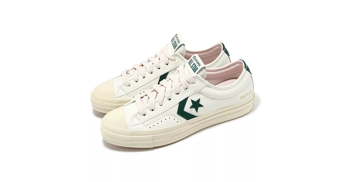 博客來-Converse 休閒鞋 Star Player 76 男鞋 女鞋 米白 綠 皮革 復古 情侶鞋 A11643C