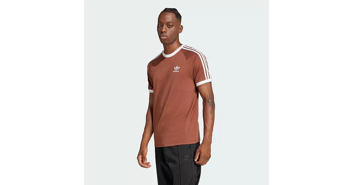 博客來-ADIDAS 3-STRIPES TEE 男短袖上衣-IZ3071 L 棕色
