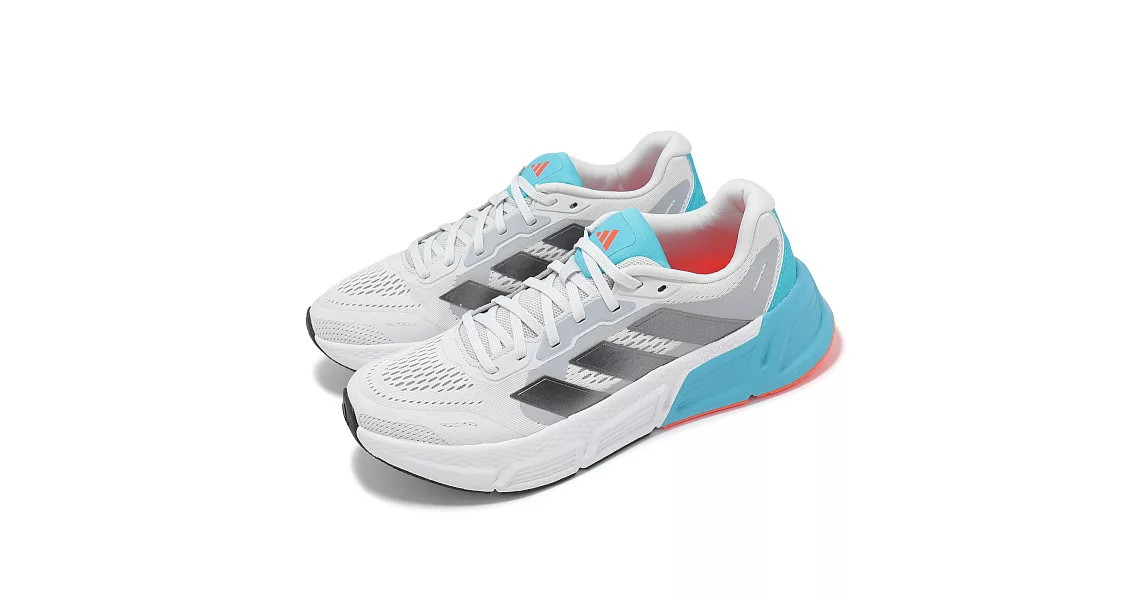 博客來-adidas 慢跑鞋 Questar 2 M 男鞋 灰 藍 緩衝 透氣 運動鞋 愛迪達 IF2236