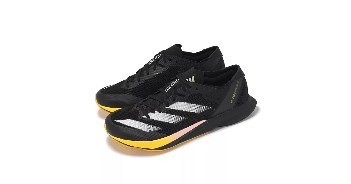 博客來-adidas 競速跑鞋 Adizero Adios 8 W 女鞋 黑 橘 紫 輕量 回彈 運動鞋 愛迪達 IG1540