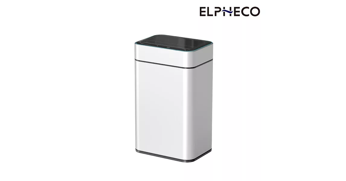 博客來-ELPHECO 20L 不鏽鋼雙開除臭炫光感應垃圾桶 ELPH228DU 白色