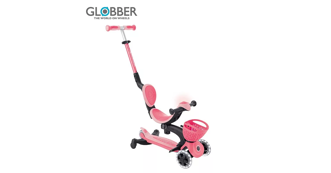 博客來-【GLOBBER】GO UP 360度多功能滑板車 乾燥玫瑰粉